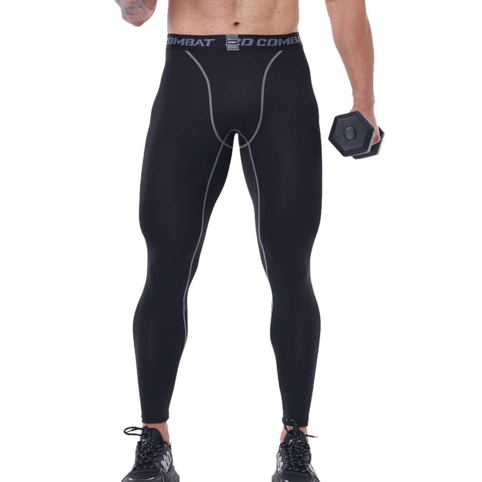 Men Compression Pants Base Layer Long Tight Leggings Pants Gym Workout ...