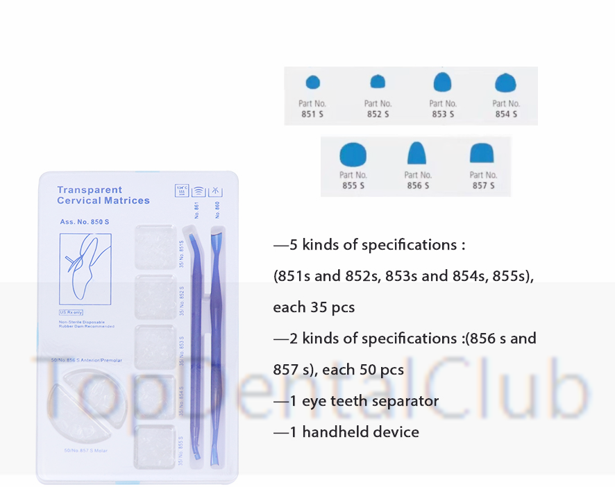 Dental Transparent Cervical Matrices Composite Gingival Retractor Clear ...