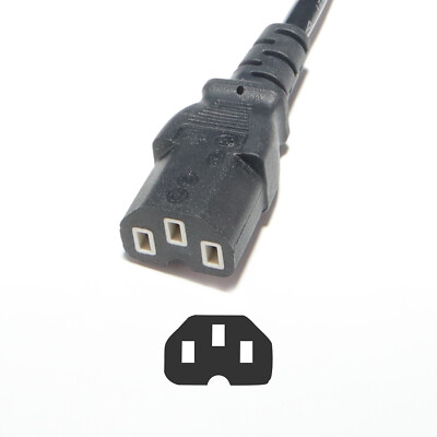 3-Prong IEC Power Supply Universal Cable Cord Plug Computer LCD CRT ...