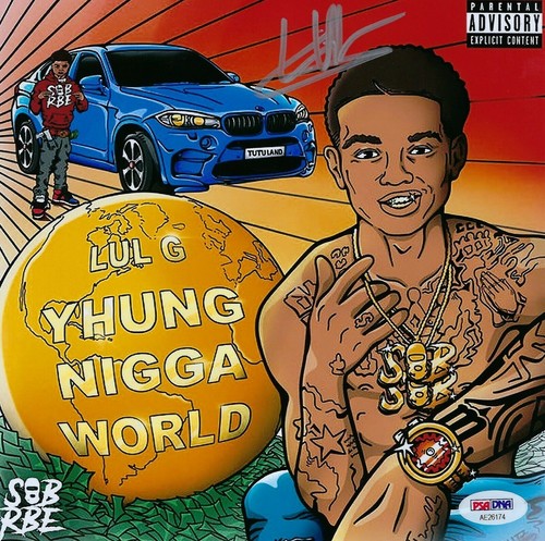 Lul G Signed Autographed 8x8 Photo “Yhung Nigga World” SOB X RBE PSA ...