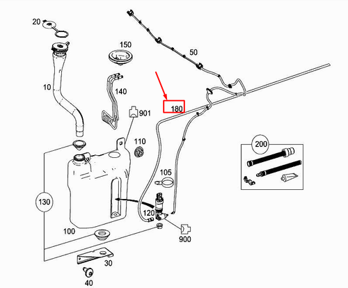 New MERCEDES-BENZ VITO W447 Rear Wiper System Hose A4478691294 | eBay UK