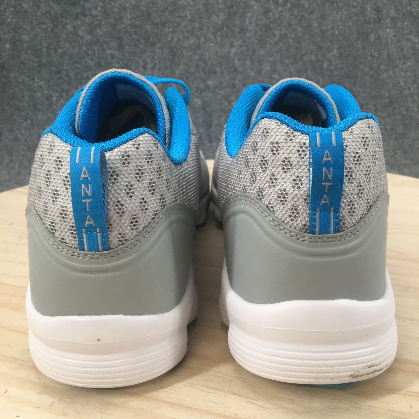 Anta Shoes Mens 15 Running Sneakers Gray Blue Mesh Ro… - Gem