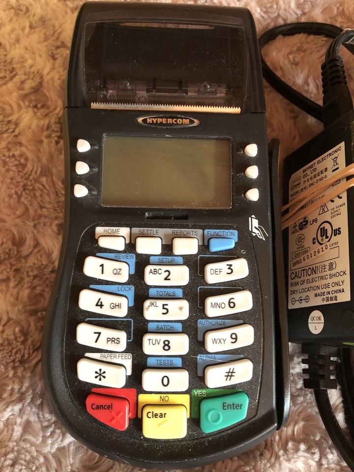 Hypercom Optimum T4220 Credit Card POS Terminal Reader & 37 rolls paper ...