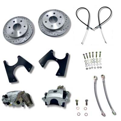 63-87 C10 Rear Disc Conversion Kit 6 Lug Drilled and Slotted Rotors ...