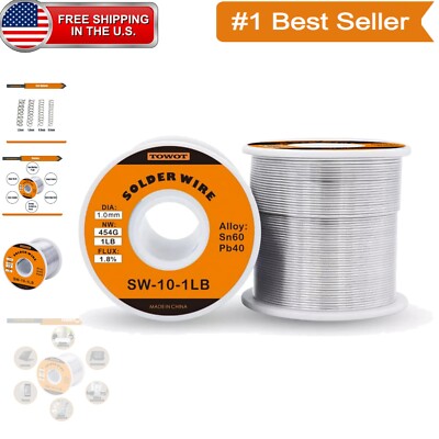 Premium Rosin Core Solder Wire Sn60-Pb40, 1.0mm, 1lb - Perfect for ...