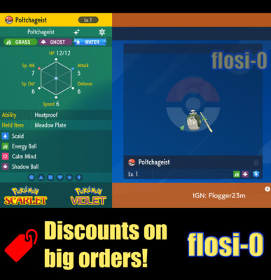 6IV Shiny Poltchageist Pokemon Scarlet and Violet | eBay