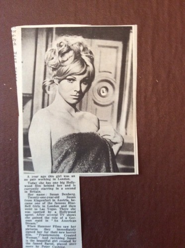 Q2e Ephemera 1966 Picture Actress Susan Denberg Hammer | eBay