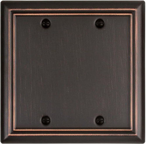 1-Pack Aged Bronze Double Blank Outlet Covers, Metal Double Blank Wall ...