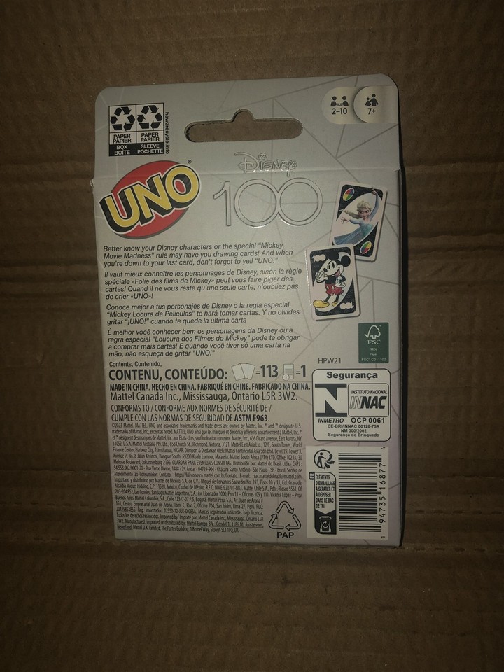 Mattel Uno 100 Years of Disney | eBay