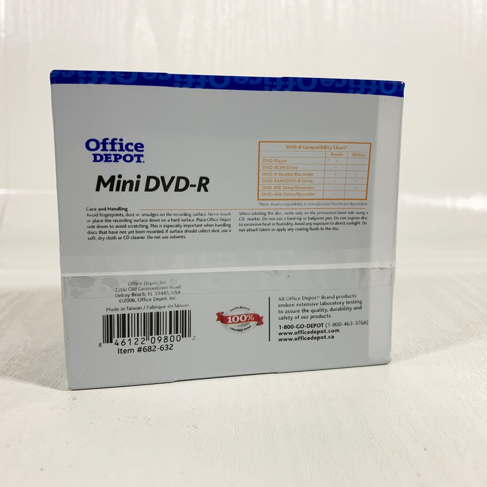 [NEW SEALED] 10 Pack of Office Depot Mini DVD-R Discs with Cases | eBay