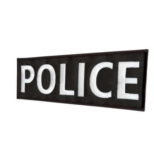POLICE Large XL 10x4 inch 25x10cm vest SWAT brode insigne fastener ...