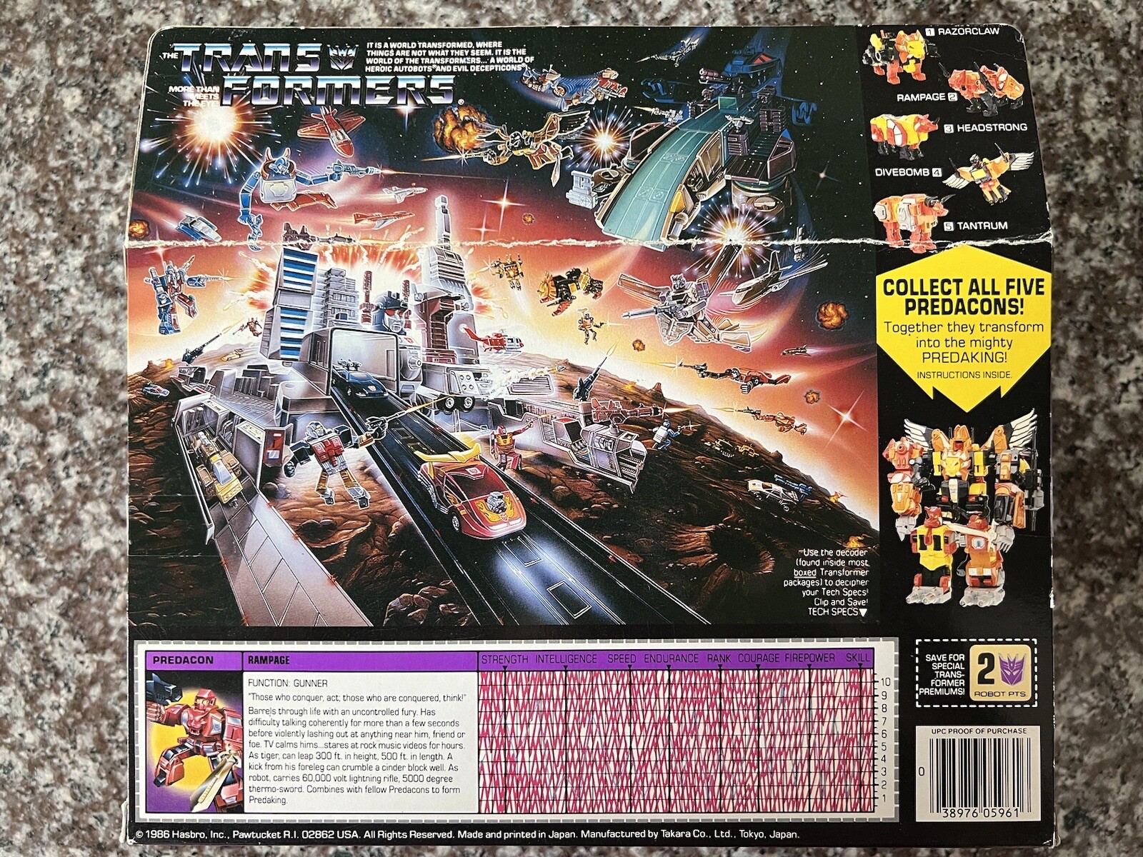 Transformers G1 Rampage Predacon Decepticon 1986 MISB | eBay
