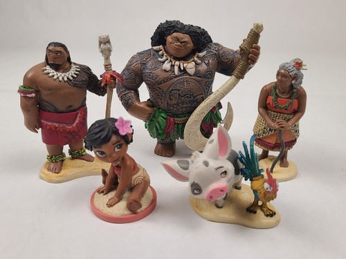 Disney Moana Figure Lot Maui Chief Tui Gramma Tala Hei Hei Pua 5 ...