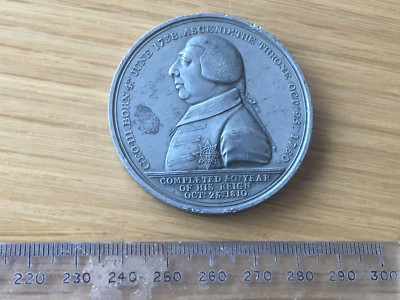 GEORGE III - SCARCE 1810 GOLDEN JUBILEE LARGE & HEAVY WHITE METAL ...