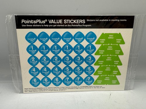 WEIGHT WATCHERS POINTS PLUS VALUE STICKERS SHEET | eBay