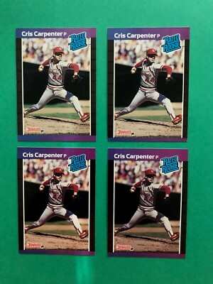 Lot of (4) Four cards 1989 Donruss Cris Carpenter RC NrMt-Mt! Rated ...