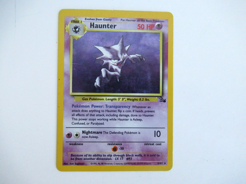 Pokémon card TCG - Haunter - 6/62 - Holo - Fossil Unlimited Lightly ...