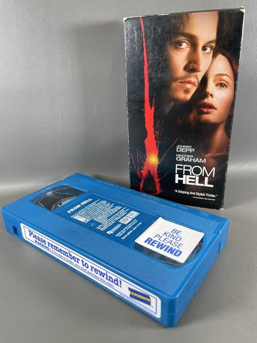 From Hell (VHS, 2002) Horror Blue VHS Blockbuster Rental Johnny Depp ...