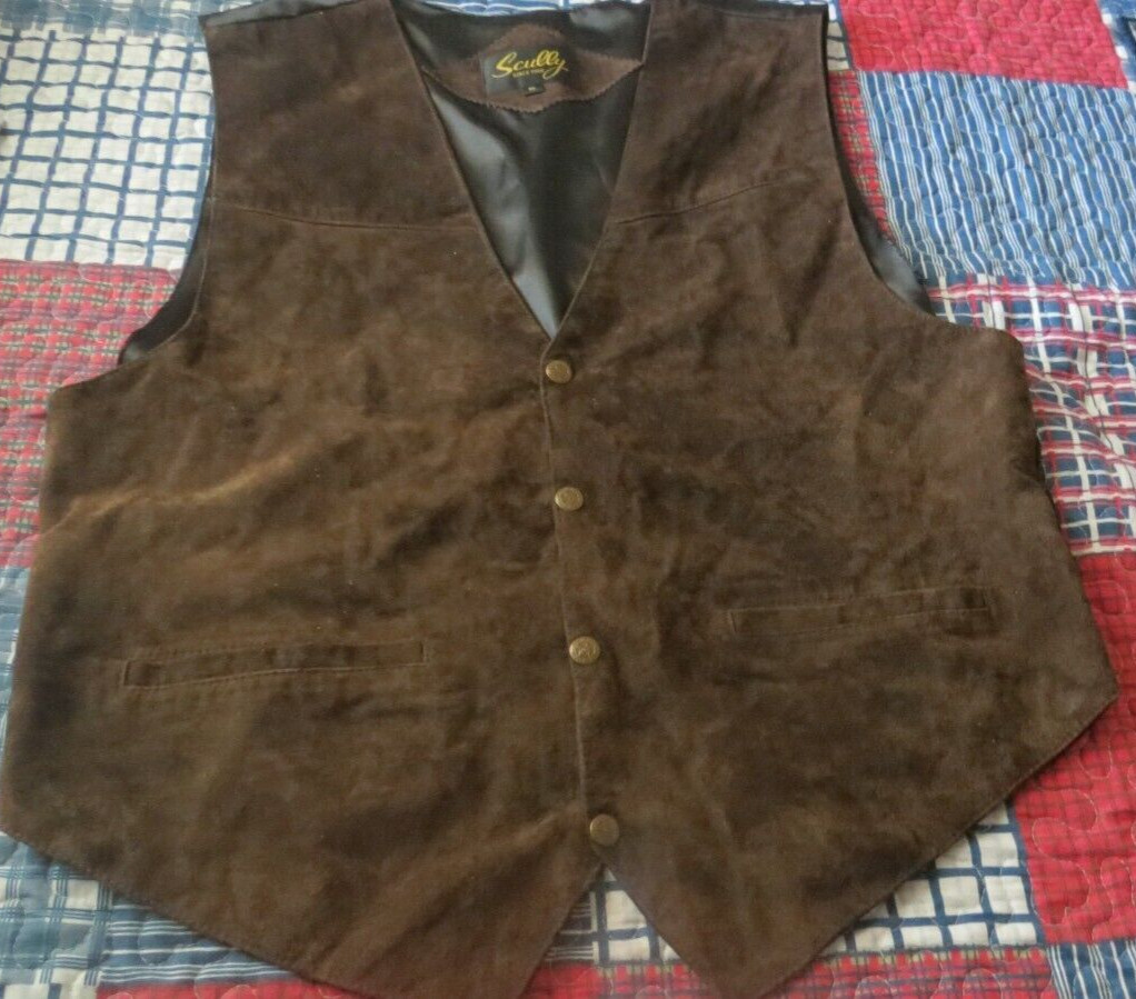 Scully Men's Brown Suede Leather Vest Euro Mond Of C… - Gem