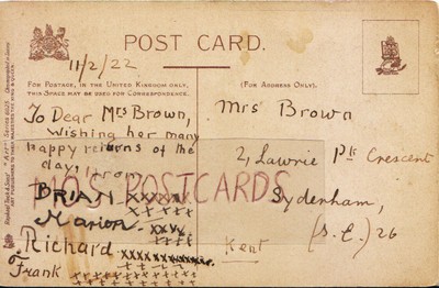 Genealogy Postcard - Family History - Brown - Sydenham - Kent - 9902A ...