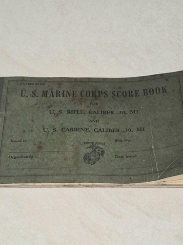 Vintage 1944 WWII USMC Rifle Score Book M1 Carbine/M1 | eBay