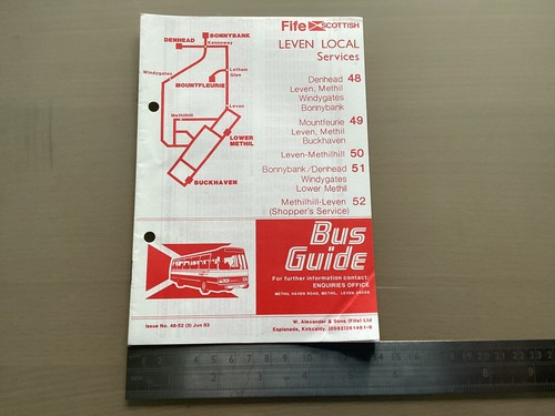 Fife Scottish Bus Group Route 48 49 50 51 52 Timetable June 1983 Leven ...