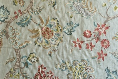 P/Kaufmann "retreat" teal floral paisley print rayon fabric remnant 1.5 ...