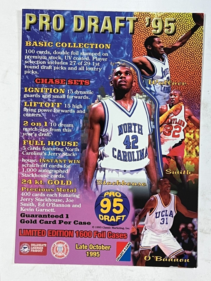 1995 PRO DRAFT 95 BASKETBALL 4 CARD UNCUT SHEET Promo Collect-A-Card | eBay