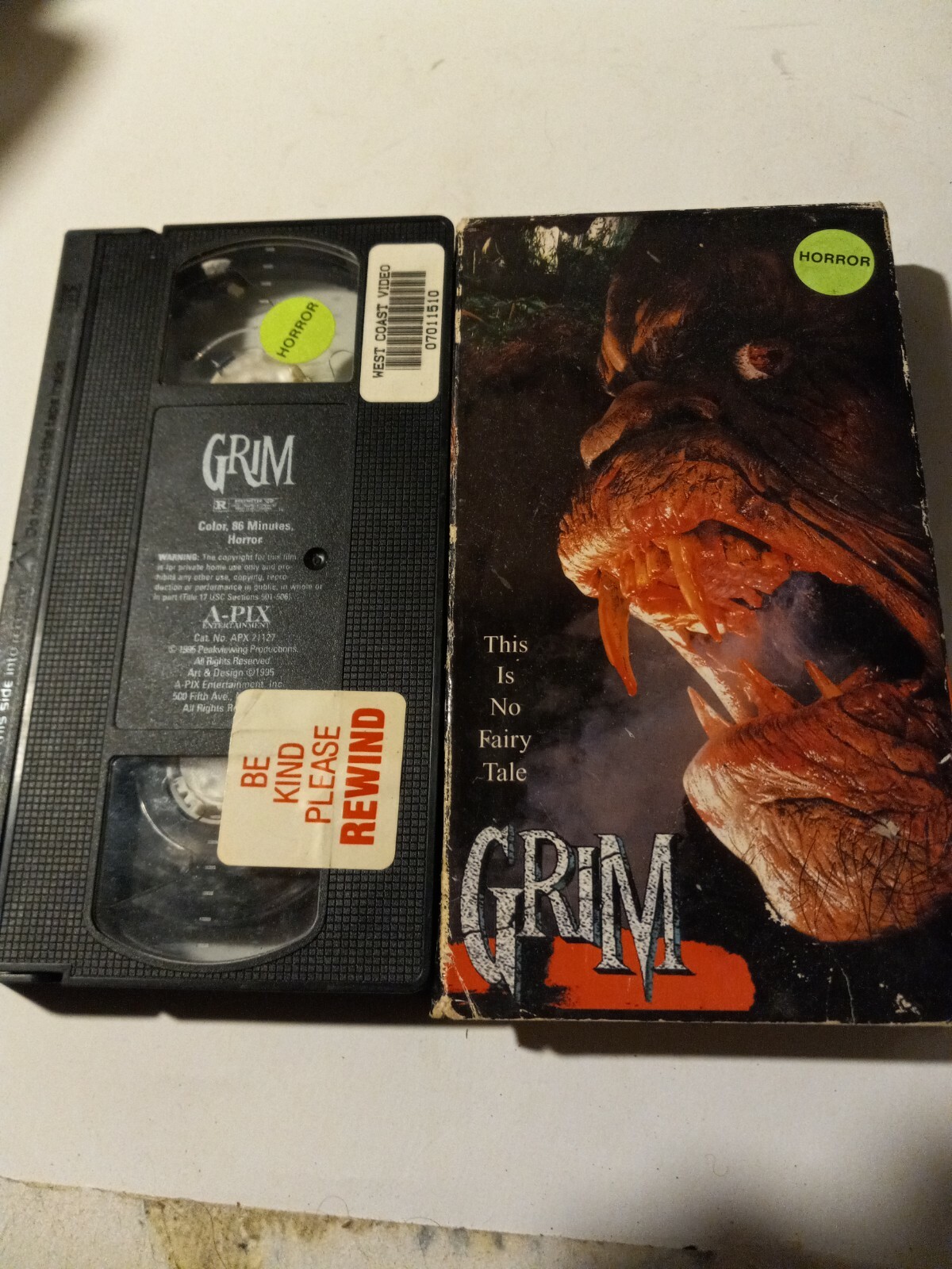 Grim (VHS 1996) Horror~Gore~Creature Feature~OOP A-pix Video Promo ...