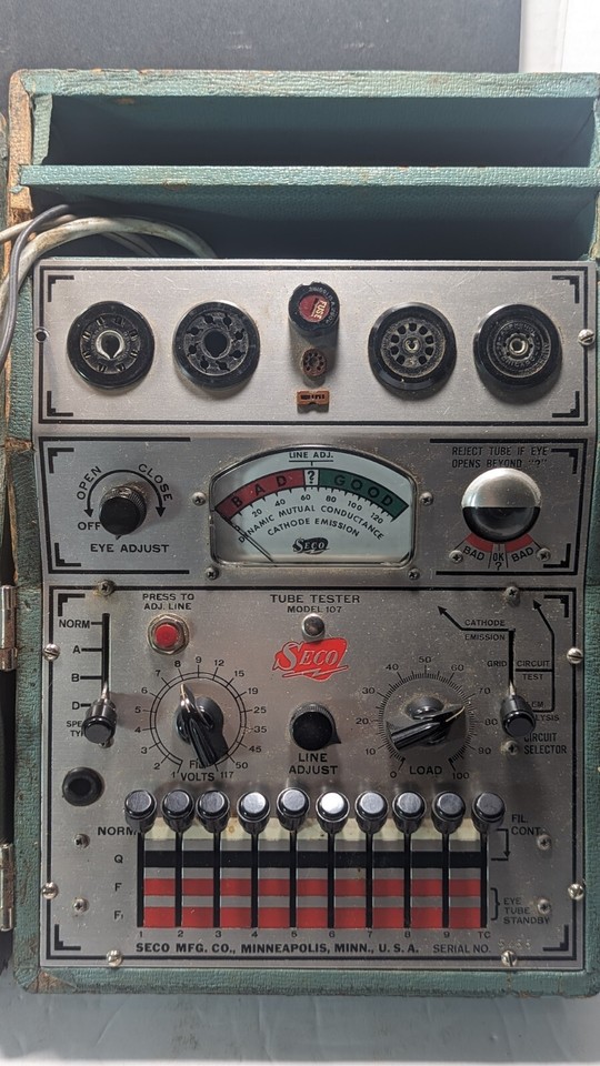 Vintage Seco Model 107 Emissions Vacuum Radio Tube Tester Powers on | eBay