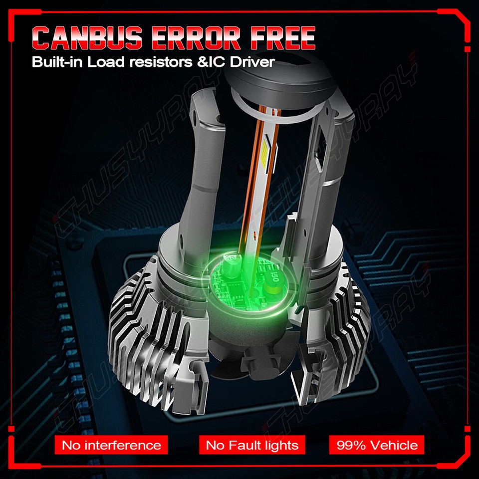 D4S D4R LED Headlight Kit Bulbs 240W 20000LM 6000K White HID Conversion ...