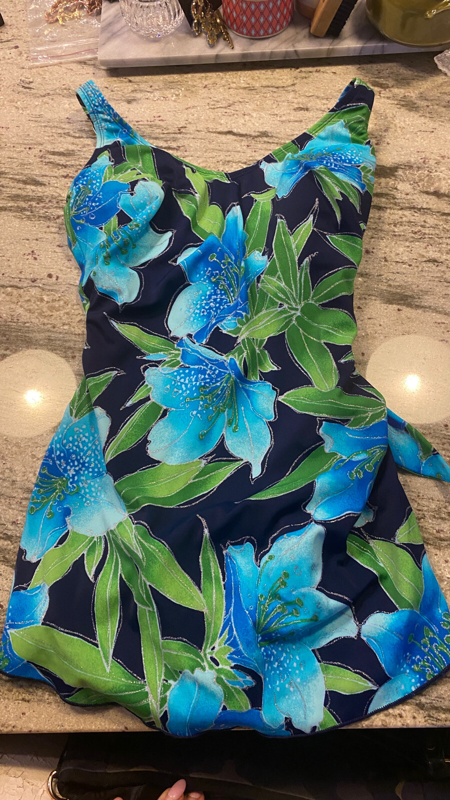 Roxanne Bra Sized One Piece Floral Swimsuit 10 / 34D - Gem