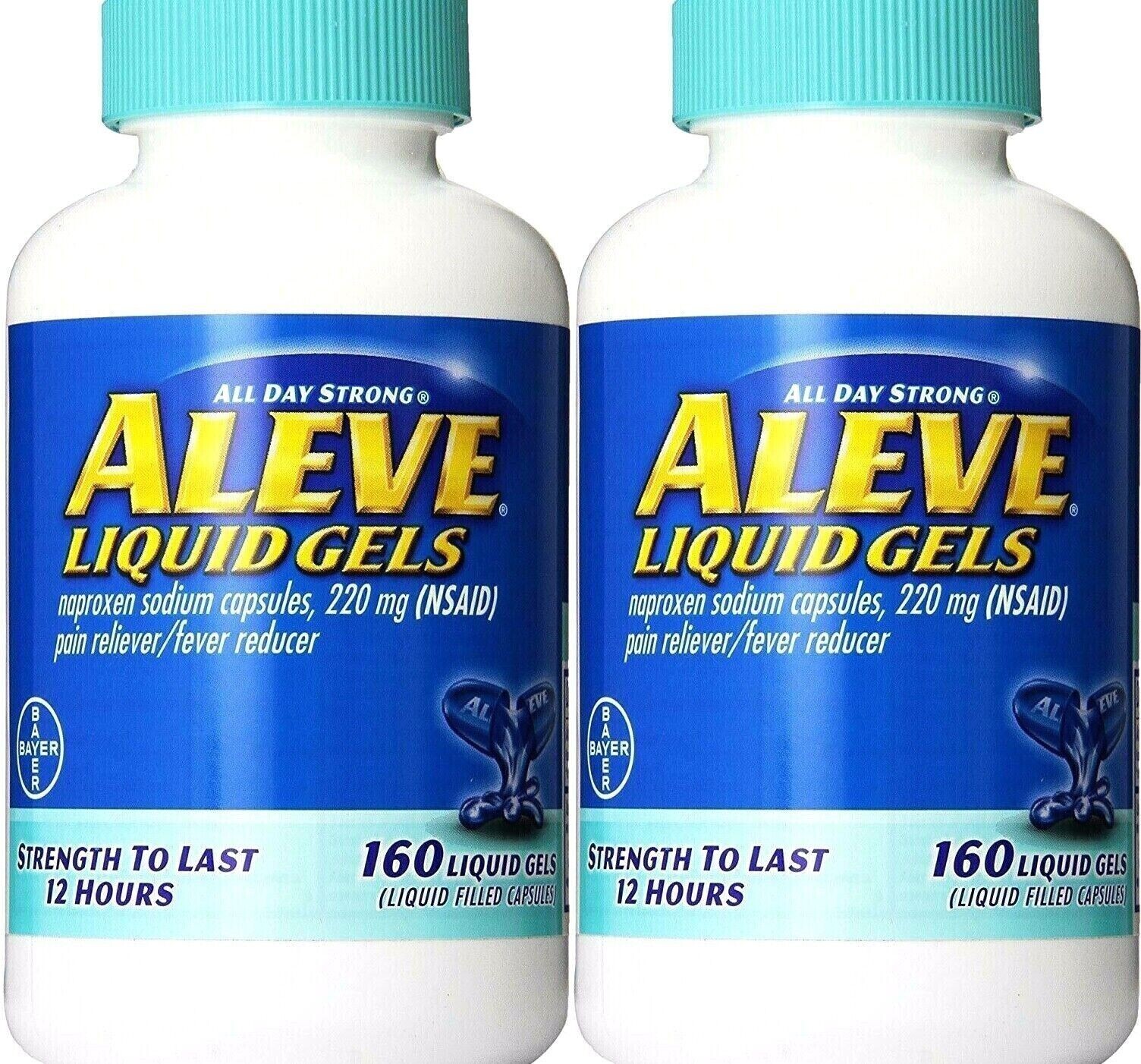 Aleve Liquid Gels Naproxen Sodium 220mg Pain/Fever Relief, 320 Capsules ...