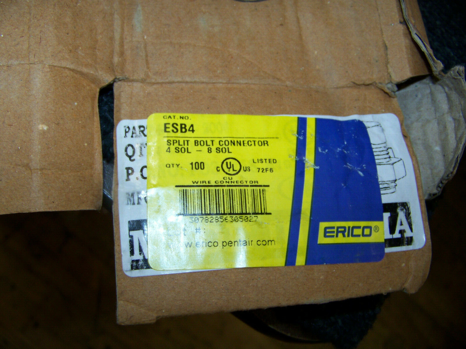 Erico Split Bolt Connector 4SOL-8SOL Bronze Black 100 ea. ESB4 New | eBay