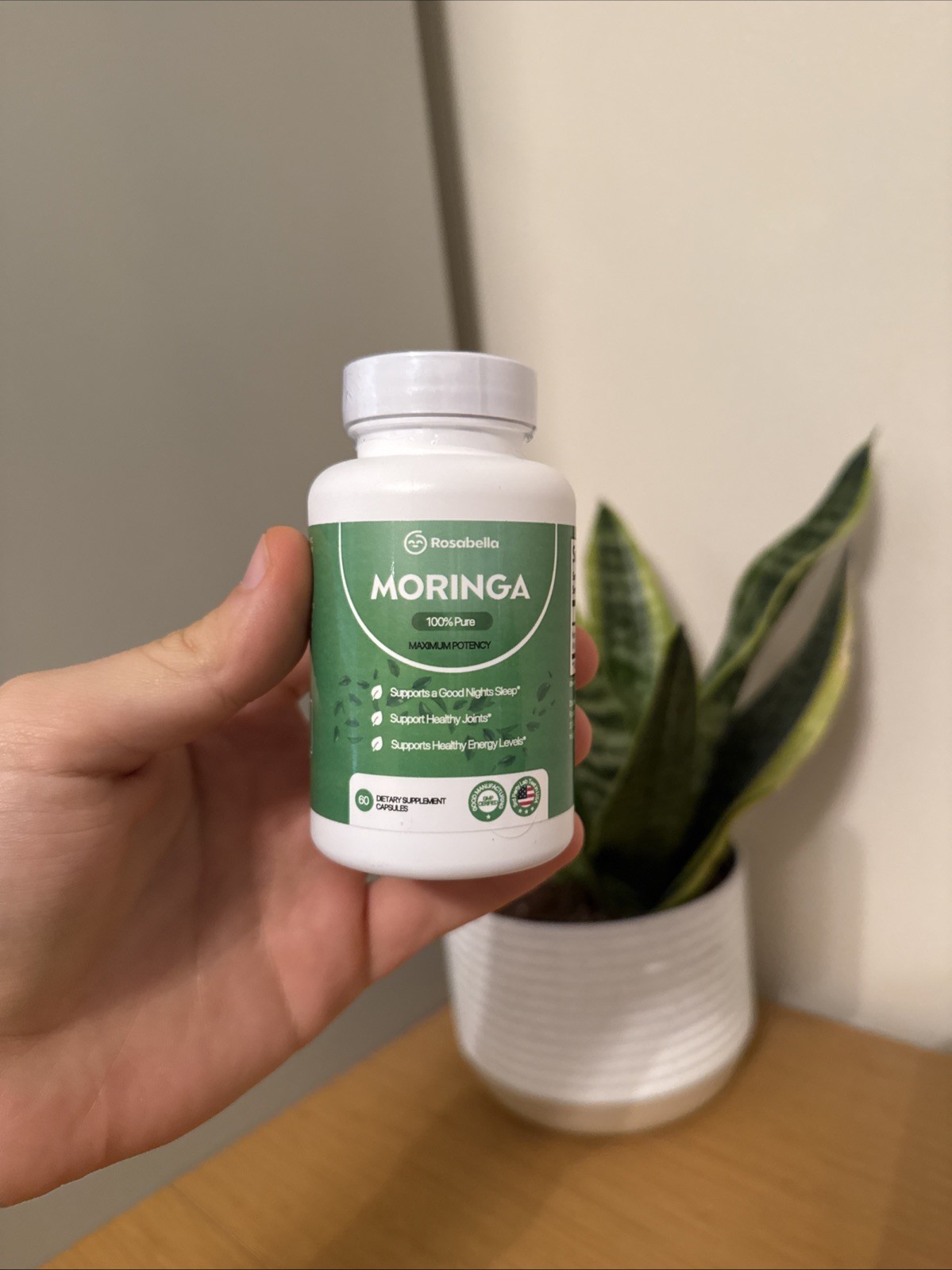 Rosabella Moringa 60 Capsules 800mg for Immune Support Gut Health US ...