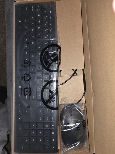 NEW HP Keyboard Mouse Combo TPC-C003K C002M Black Wired USB Keyboard ...