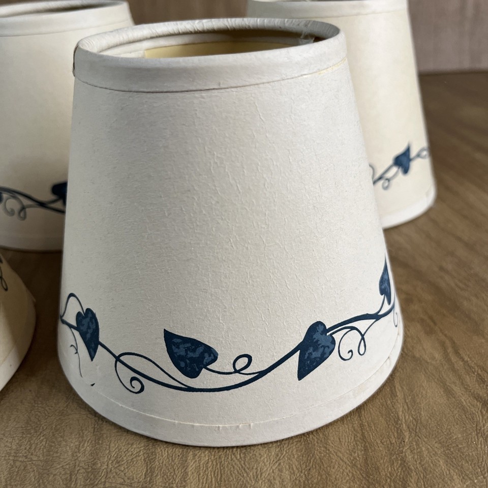 Set 5 Chandelier Mini Lamp Shades Neutral Beige Ivy Detail Country ...