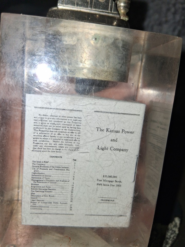 Vintage Table Lighter With Floating Book Kansas Power And Light Co ...