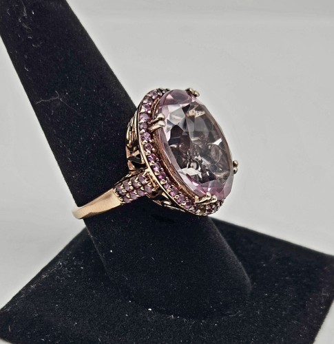 Rose Gold over Sterling Silver Chuck Clemency STS Pink Gemstone Ring ...