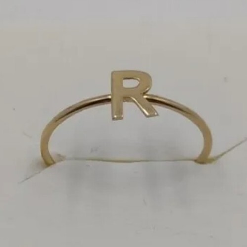18K Gold Ring With Initial Letter R | eBay