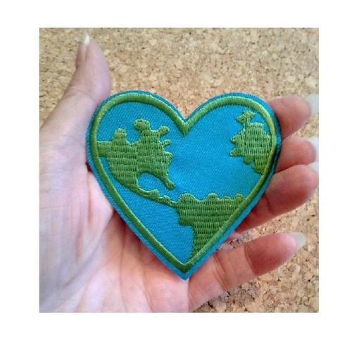 Ecology Heart - Recycle - Earth Day - Love - Embroidered Iron On Patch ...