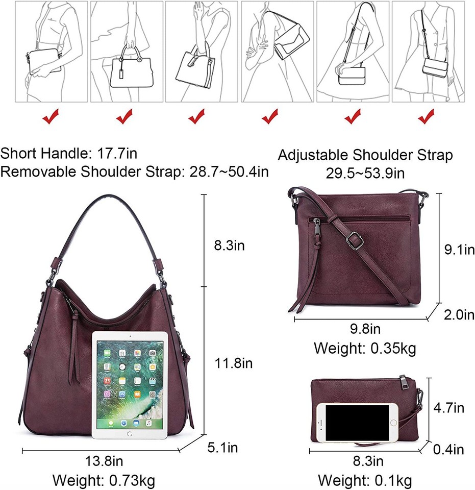 Realer Hobo Handbags for Women Large Hobo Bags Purses Leather Purses | eBay