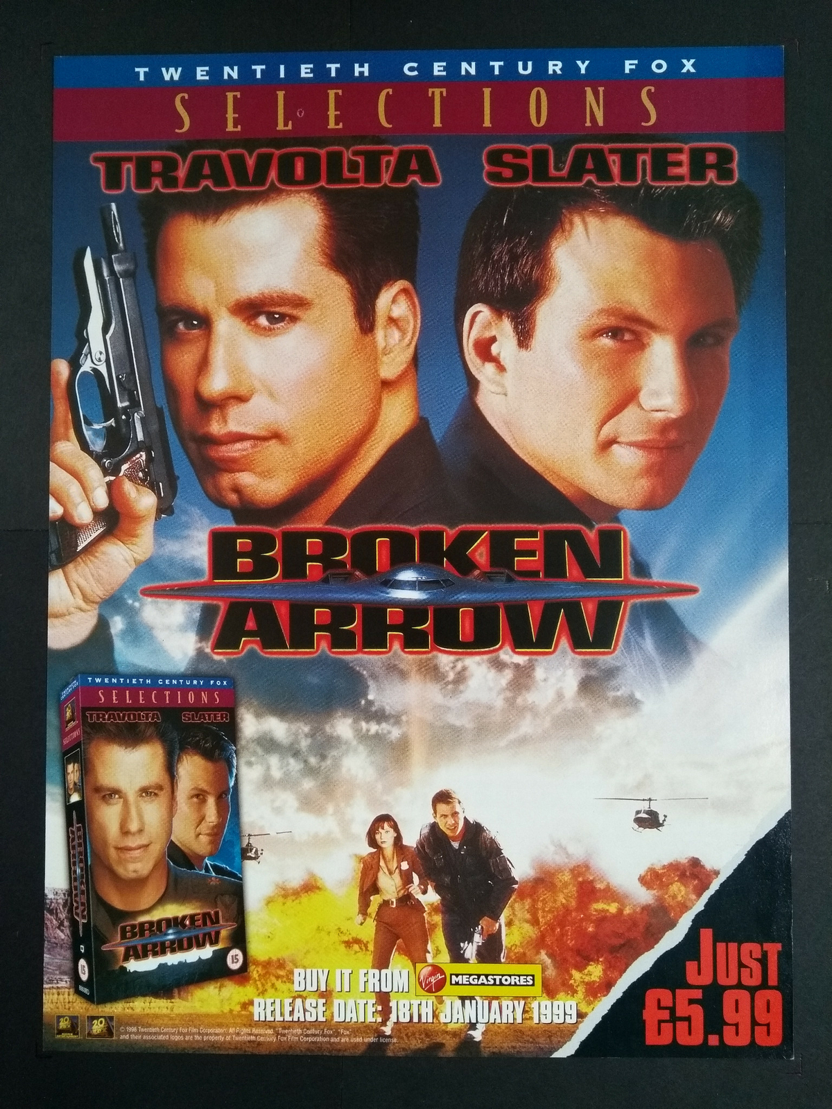 Broken Arrow - John Travolta - Virgin Megastore VHS Video Magazine ...
