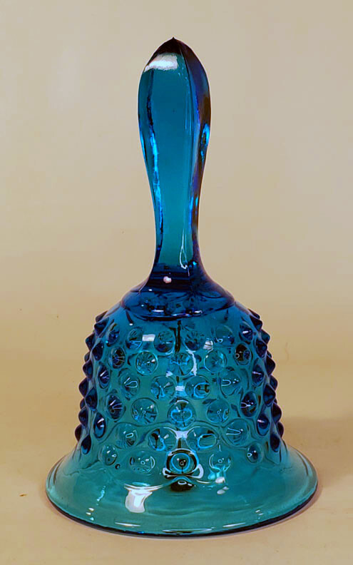 Fenton Blue Glass Bell Hobnail Design Metal Clapper | eBay