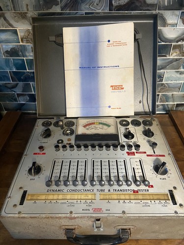 Eico Model 666 Dynamic Conductance Tube & Transistor Tester Testing w ...