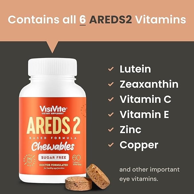AREDS 2 Sugar-Free Eye Vitamins Alternative to Lutein Gummies for Eyes ...