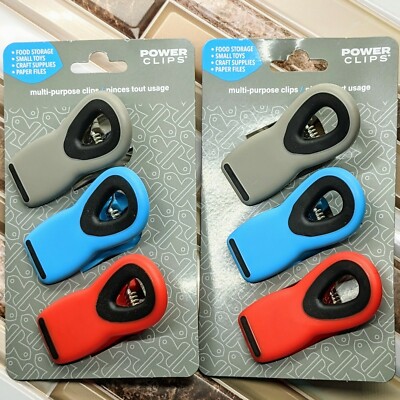 Power Clips Multi-Purpose Clips for Food, Small Toys, Set of 2, Total 6 ...