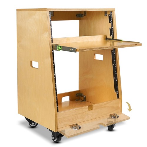 Sound Town DIY Slanted 12U Studio Rack (4U + 8U ), Golden Oak (SDRK ...