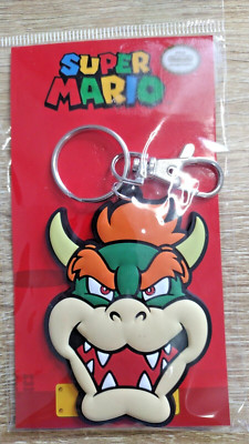 Official Super Mario Nintendo Bowser Rubber Keychain NEW on Card ...