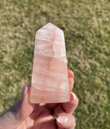 Rose Calcite Crystal Tower 7.3oz 208g 3” Tall | eBay